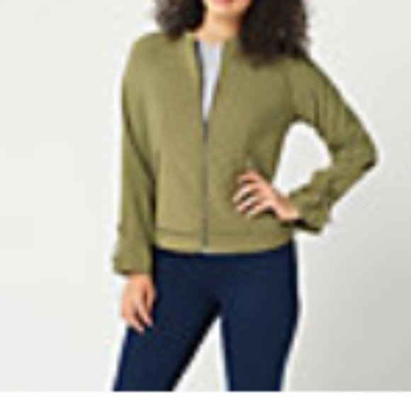 H by Halston | Jackets & Coats | H By Halston Zipfront Bomber Jacket ...